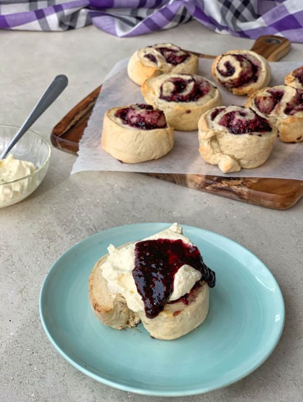 Jam pinwheel scones - Melt and mix recipe from VJ cooks