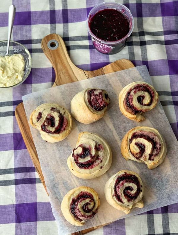 Jam pinwheel scones - Melt and mix recipe from VJ cooks