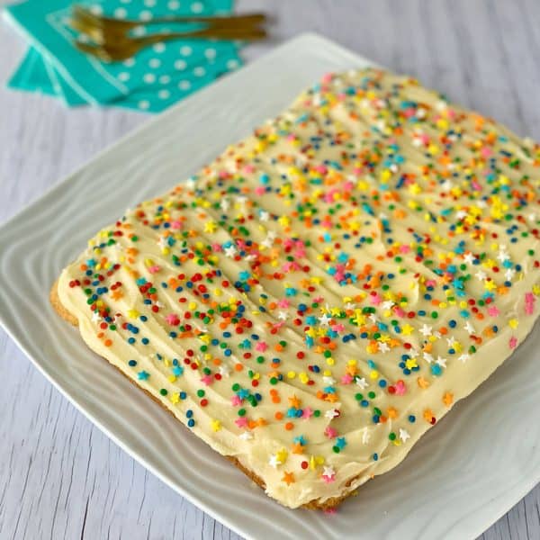 Easy Vanilla Sprinkle Cake - VJ Cooks
