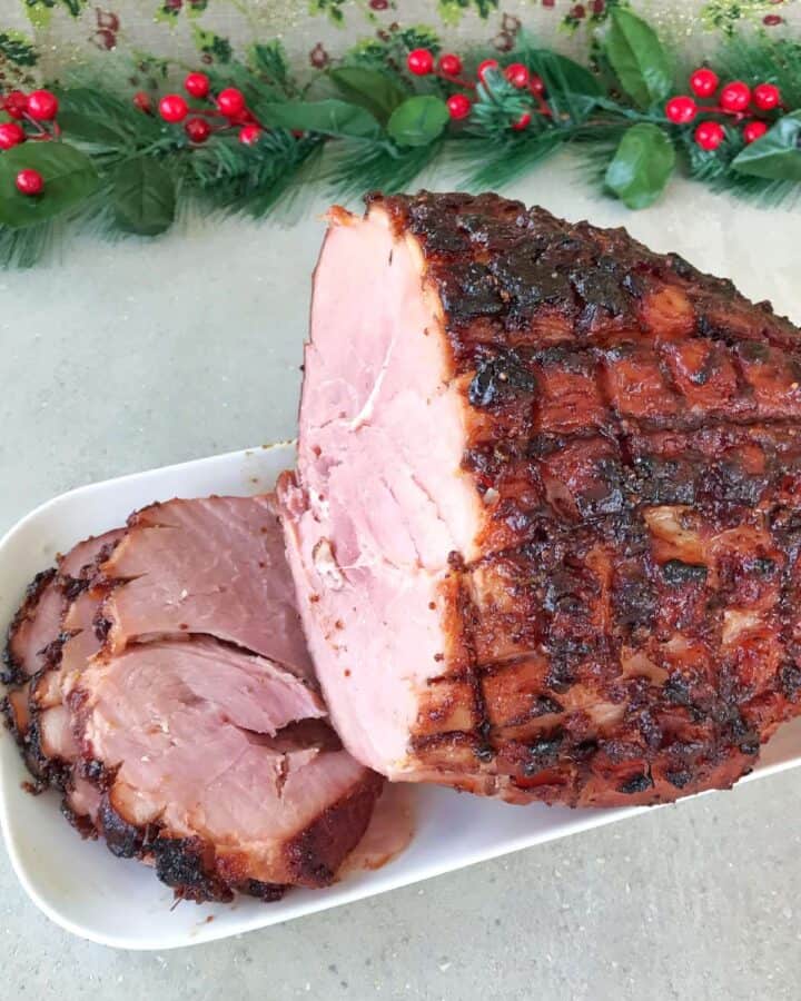 Cranberry glazed Christmas ham