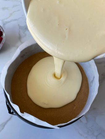 Baked Raspberry Cheesecake - VJ Cooks