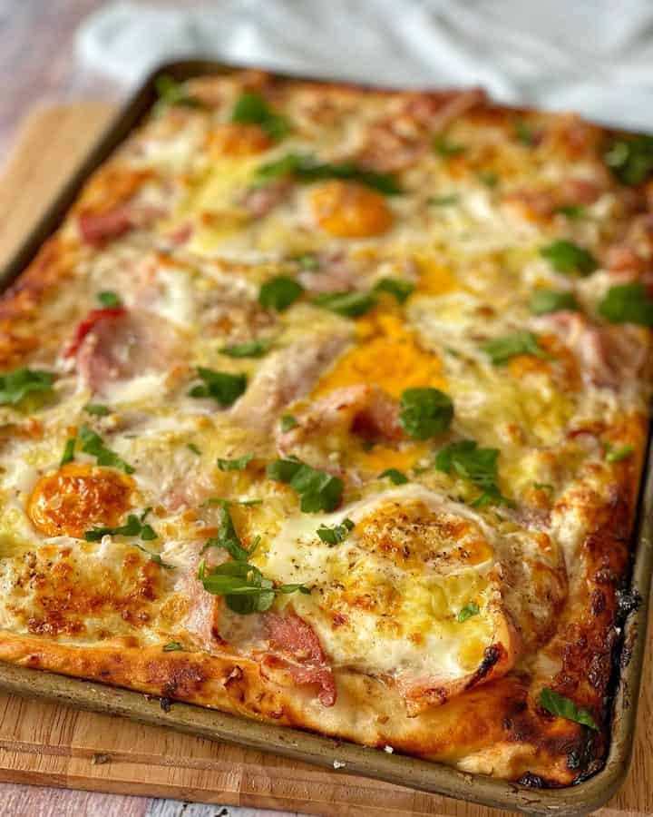 Breakfast Pizza Slab - VJ Cooks