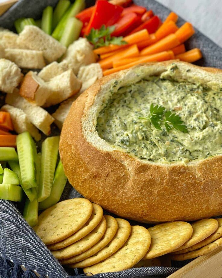 Creamy Spinach Cob loaf - VJ Cooks