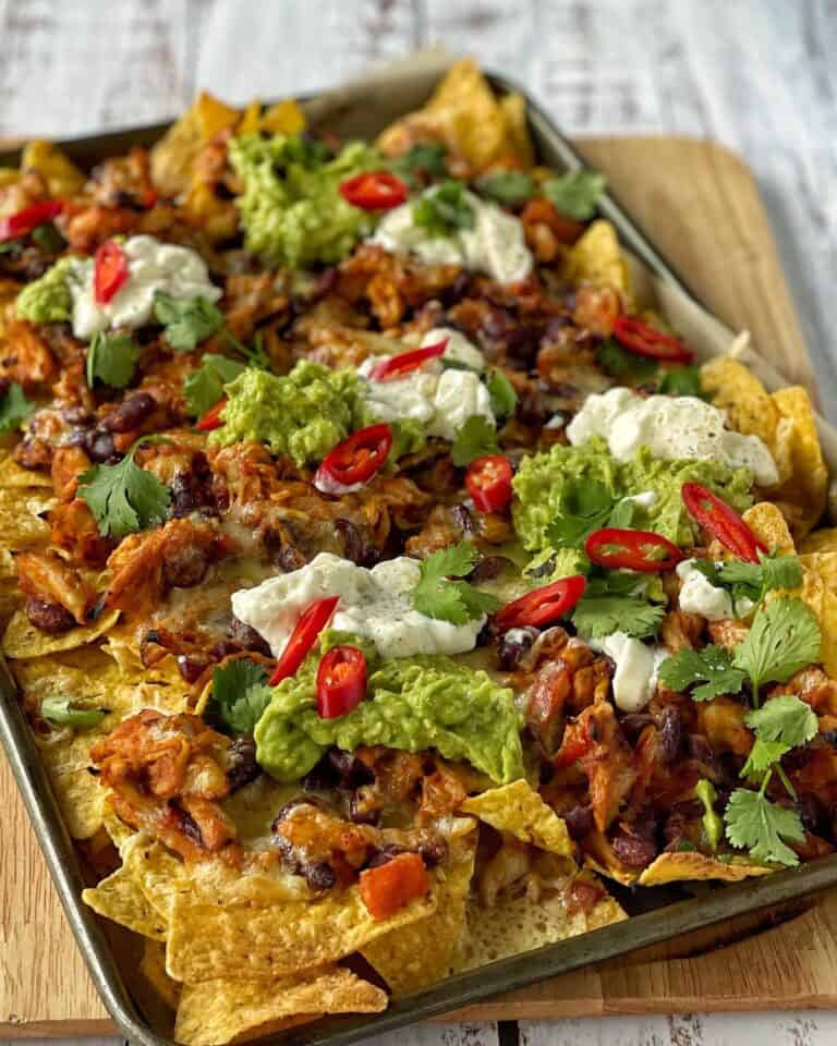 Chicken Nacho Tray Bake - VJ Cooks