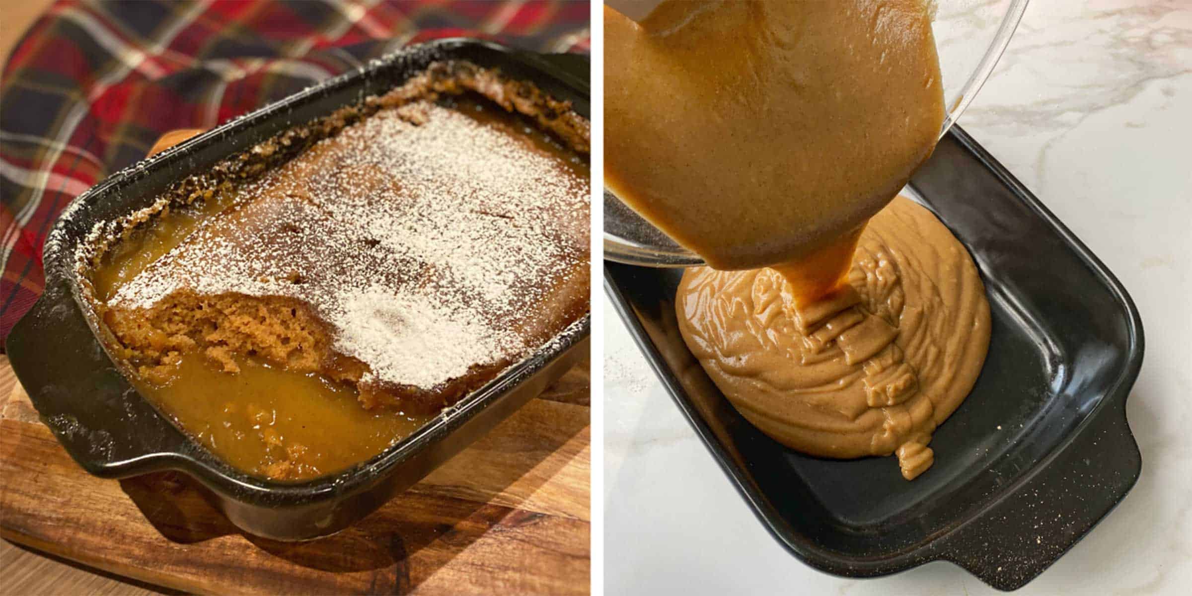 Self-Saucing Gingerbread Pudding - VJ Cooks