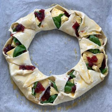 Cranberry Pastry Wreath - VJ Cooks