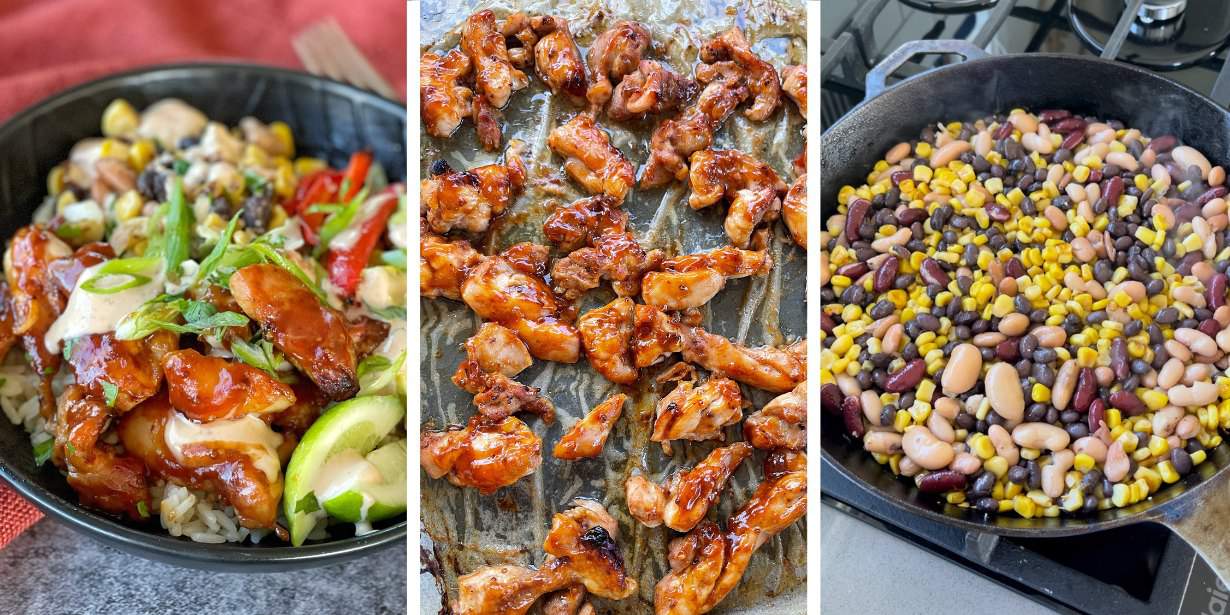 BBQ Chicken Thigh Rice Bowls - VJ Cooks