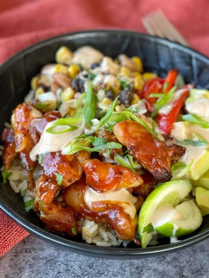 Crispy Coconut Chicken Rice Bowls - VJ Cooks