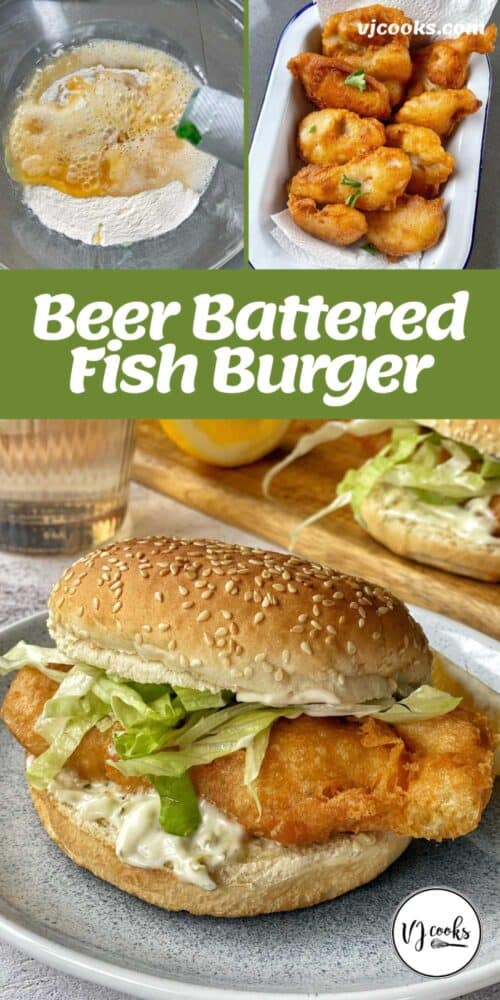Beer Battered Fish Burger - VJ Cooks