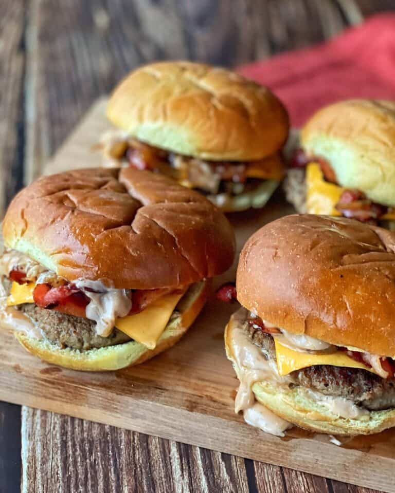 BBQ Bacon Cheeseburgers - VJ Cooks