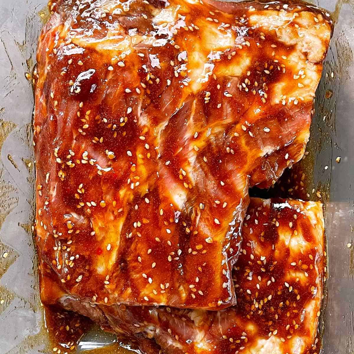 Sticky Pork Ribs with Baked Potatoes - VJ Cooks