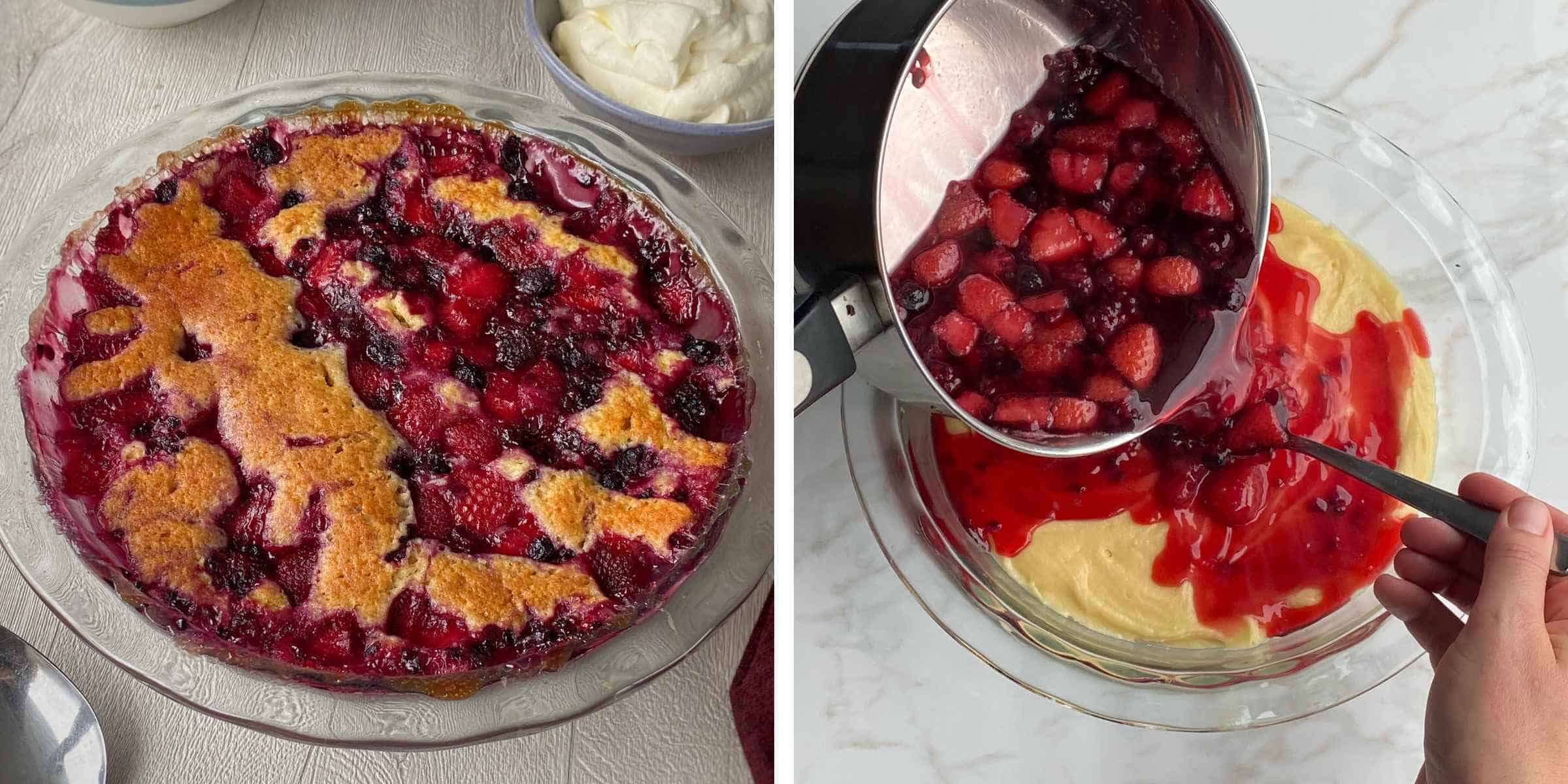 Berry Self-Saucing Pudding - VJ Cooks