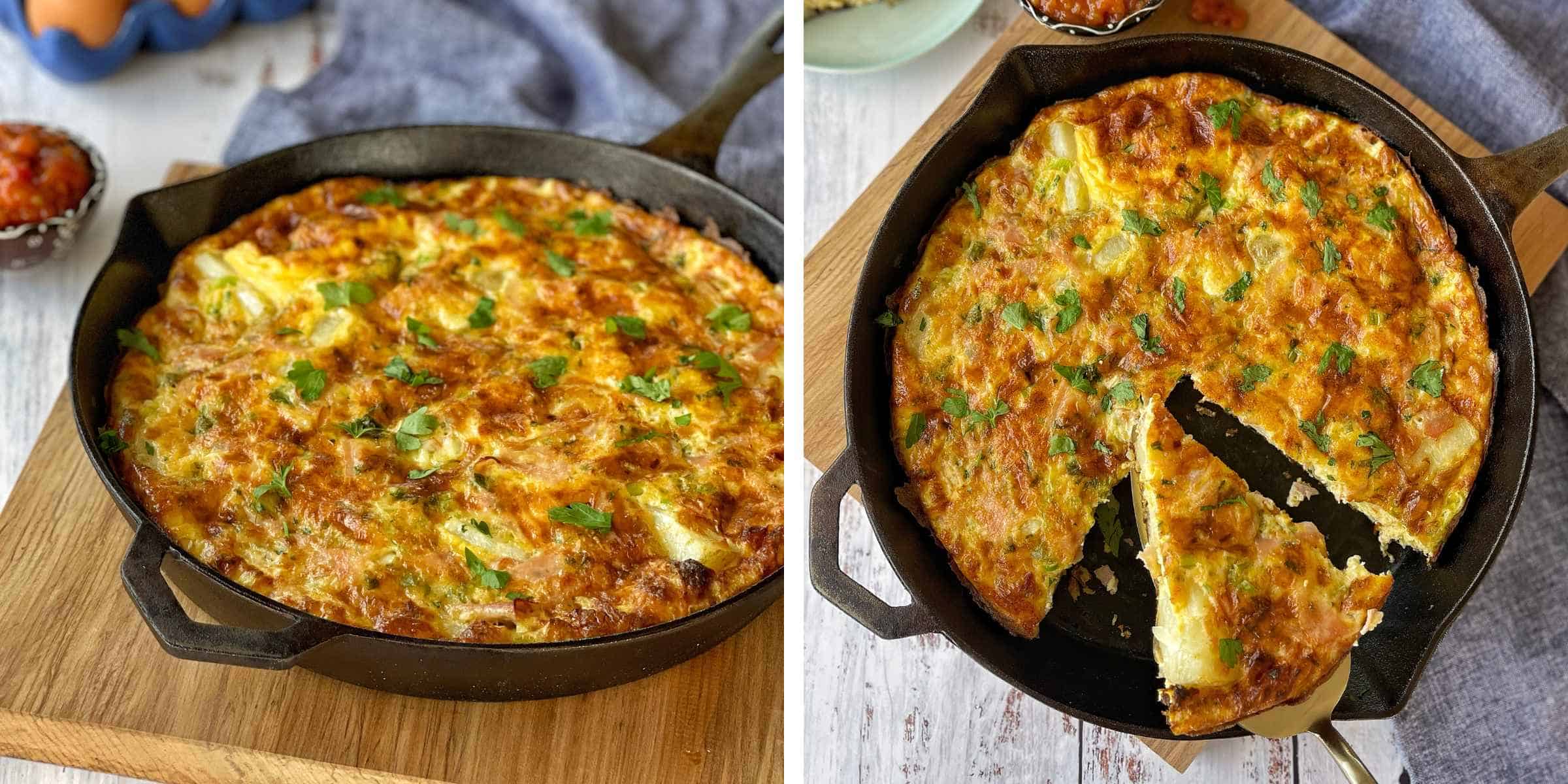 Ham and Potato Frittata - VJ Cooks