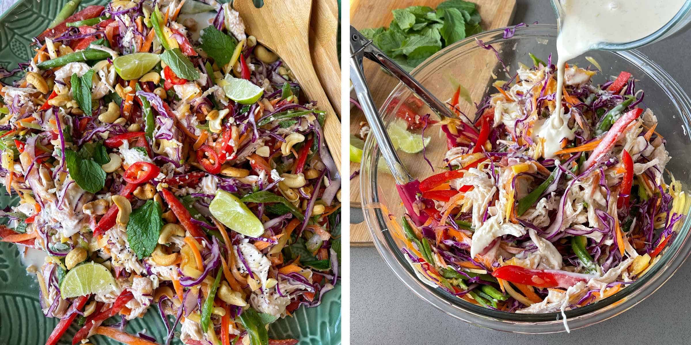 Thai Style Chicken Slaw - VJ Cooks