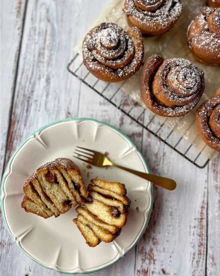 Cinnamon Chocolate Brioche Scrolls - VJ Cooks
