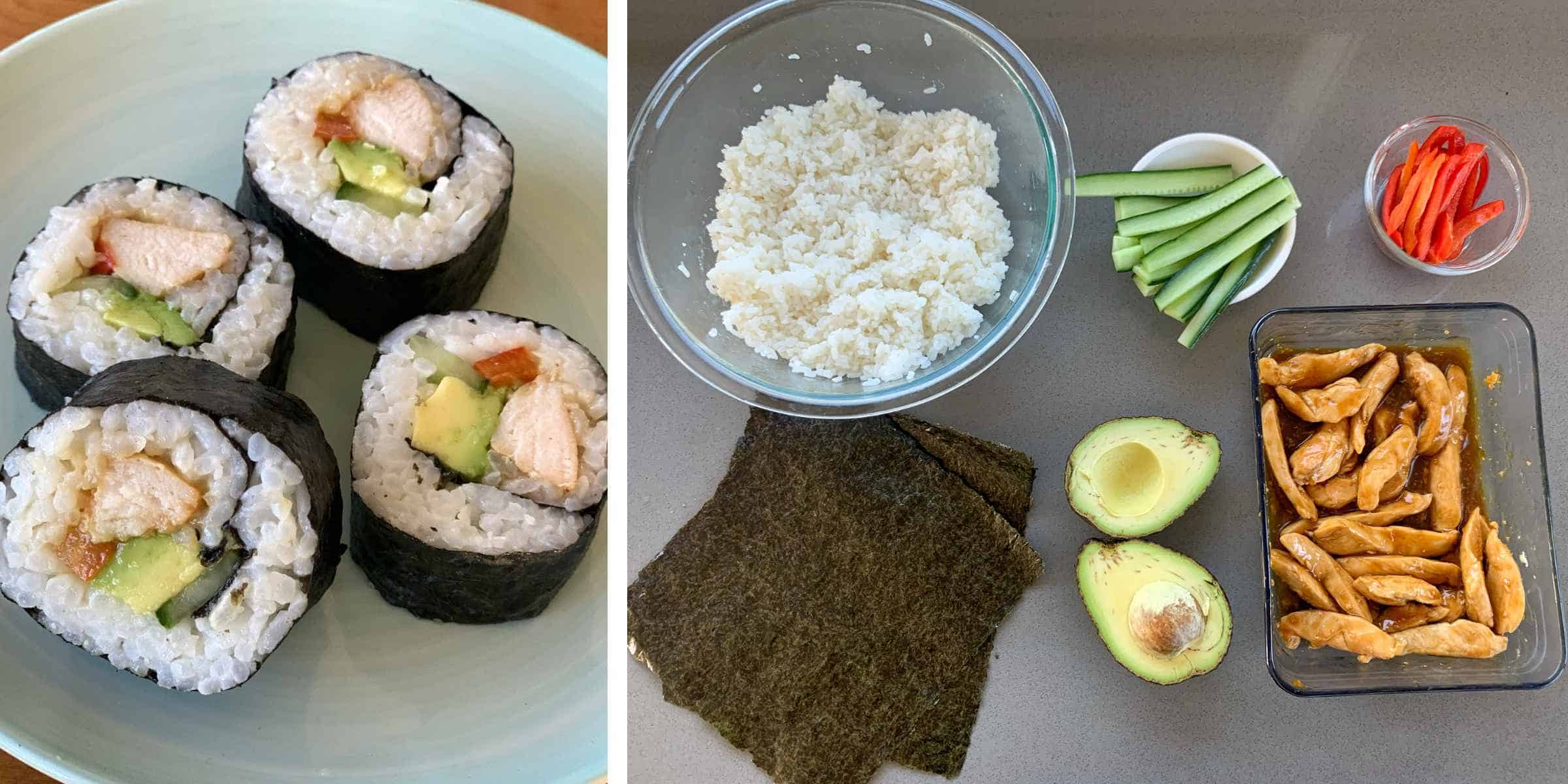 Teriyaki Chicken Sushi - VJ Cooks