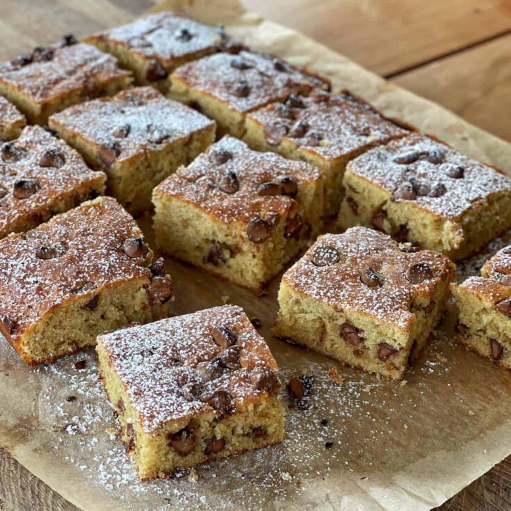 Banana Chocolate Chip Slice - VJ Cooks