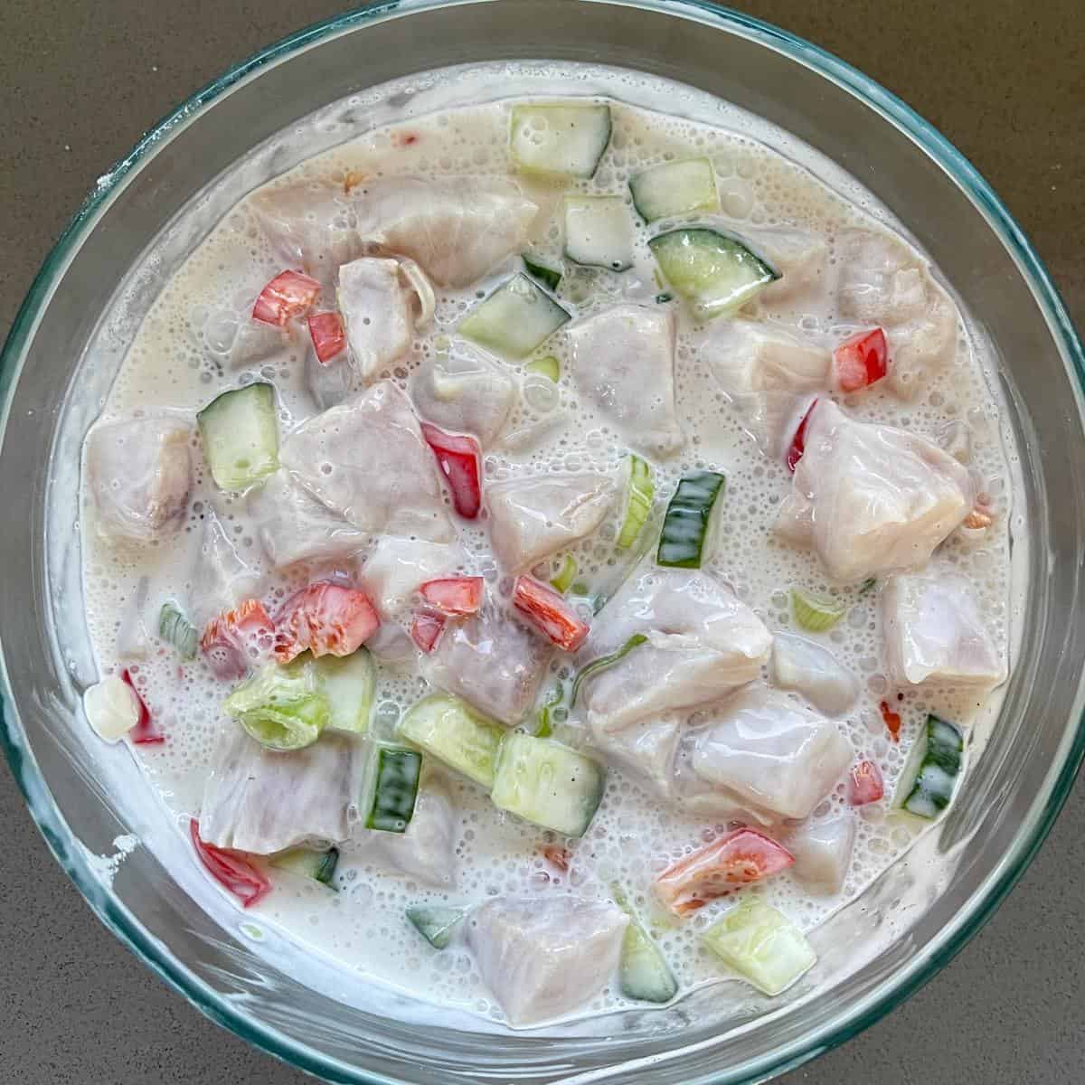 Coconut Cream Raw Fish - VJ Cooks