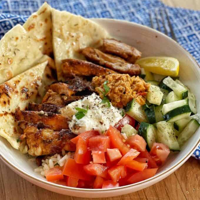 Chicken Mezze Bowl - VJ Cooks