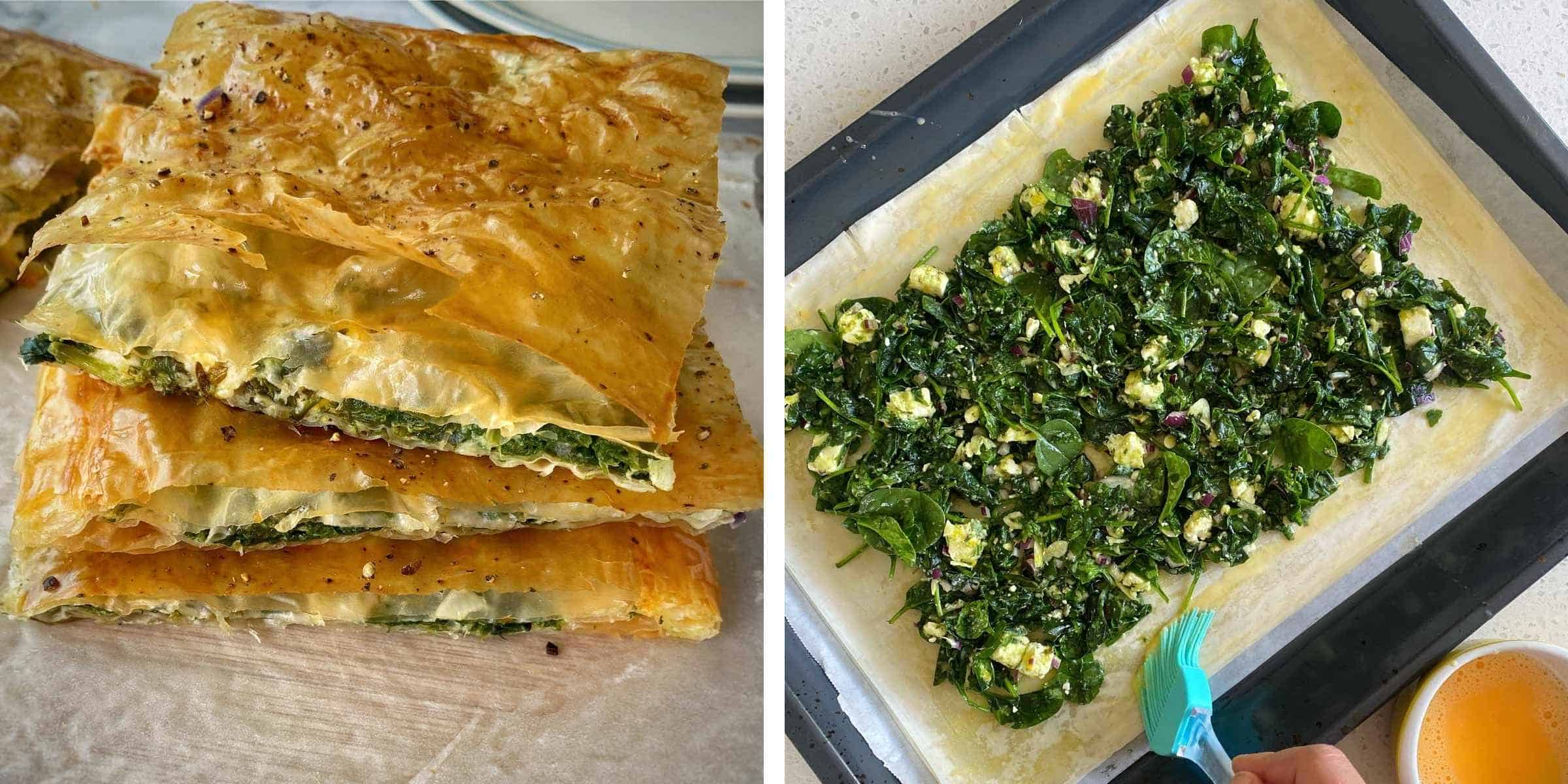 Spinach Filo Pie - VJ Cooks
