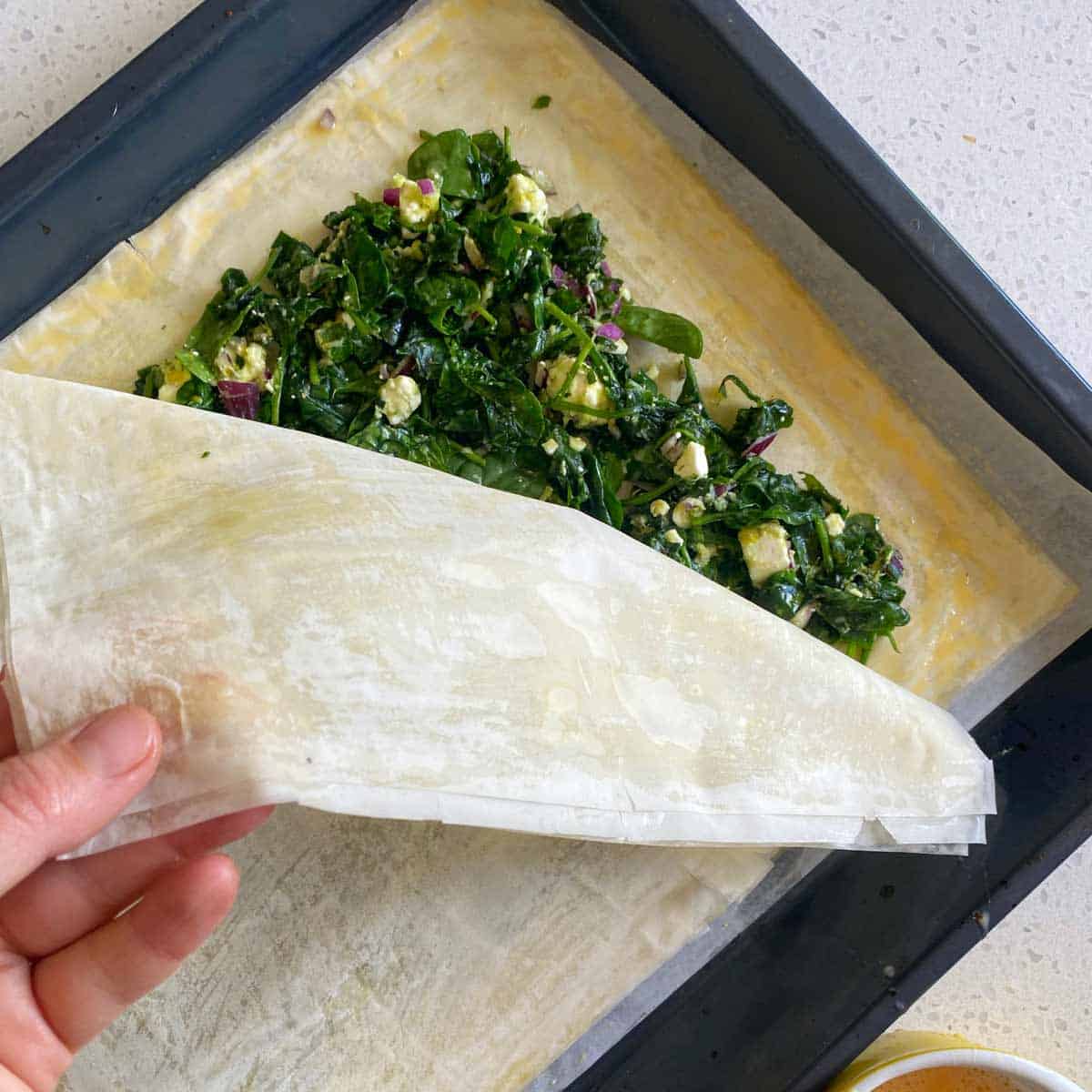 Spinach Filo Pie - VJ Cooks