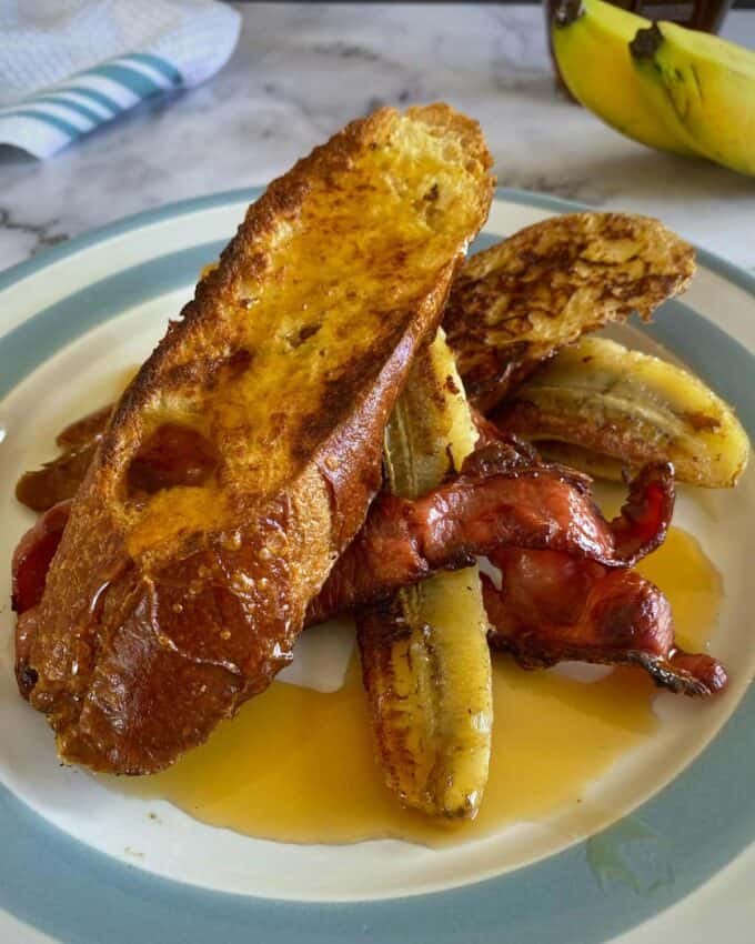 French Toast with Bacon and Banana - VJ Cooks