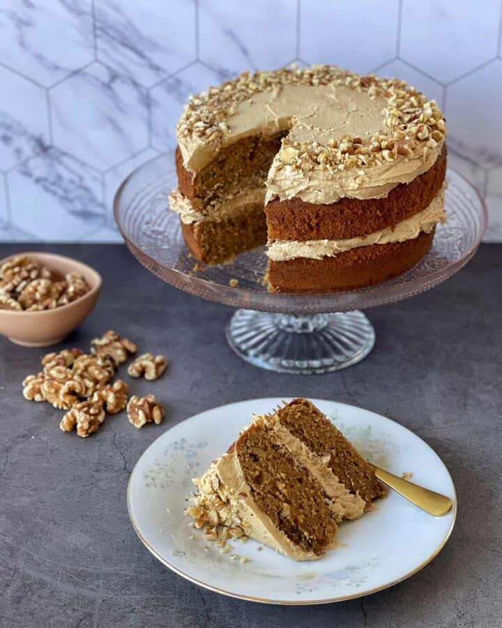 Coffee and Walnut Cake - VJ Cooks