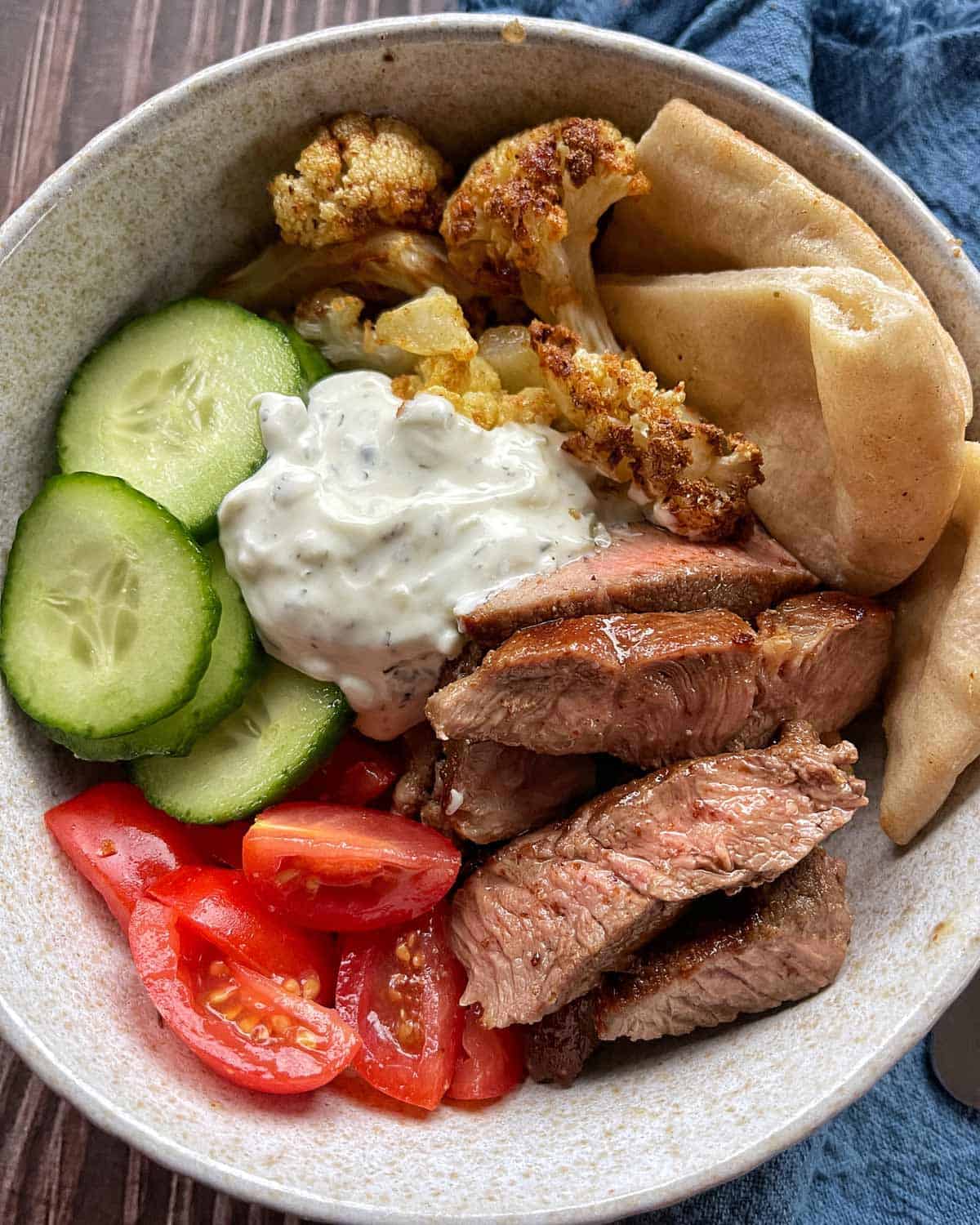 Lamb and Cauliflower Mezze Bowls - VJ Cooks