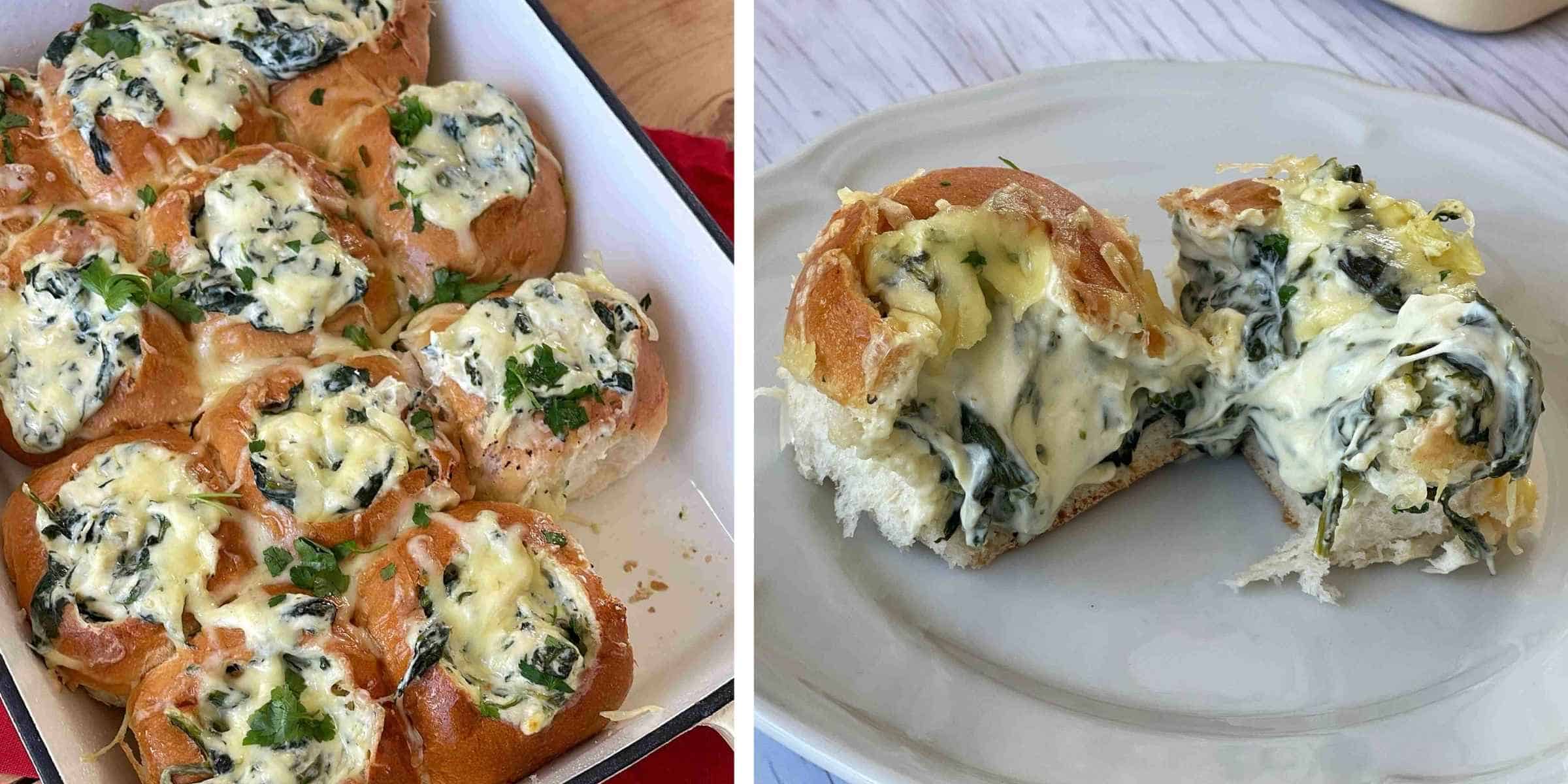 Creamy Spinach Cob Sliders - VJ Cooks