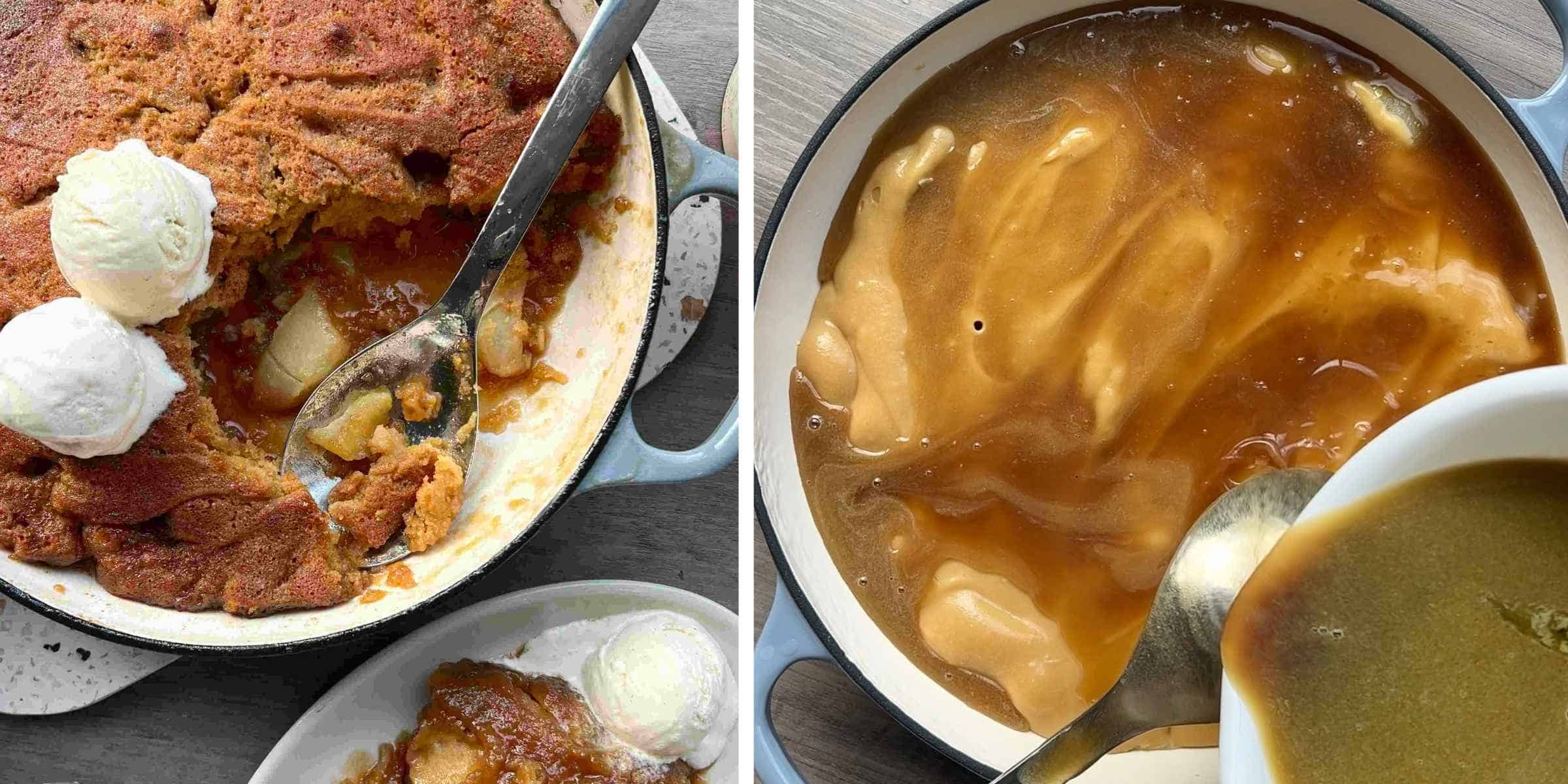 Caramel Apple Sponge Pudding - VJ Cooks