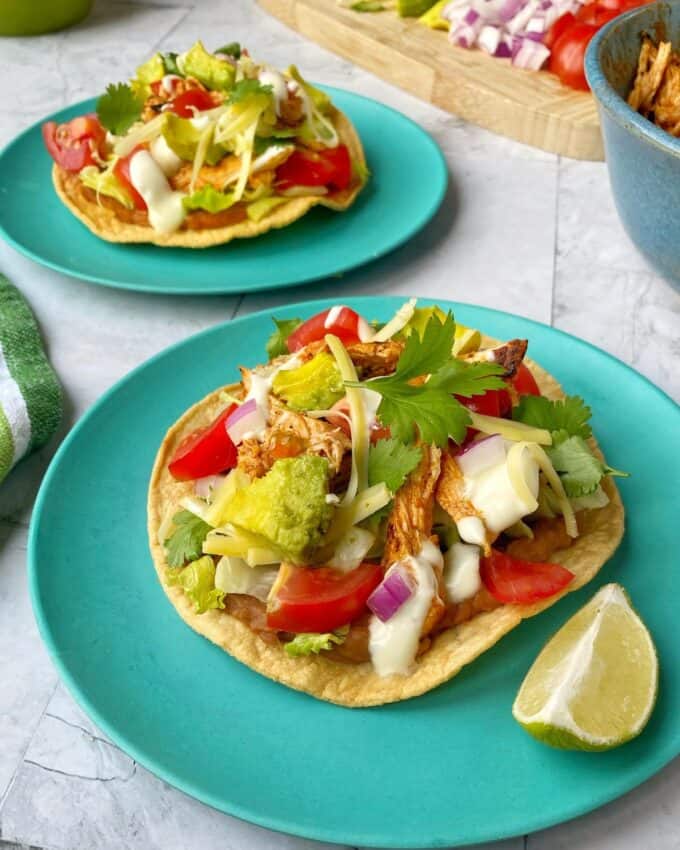 Chipotle Chicken Tostadas - VJ Cooks