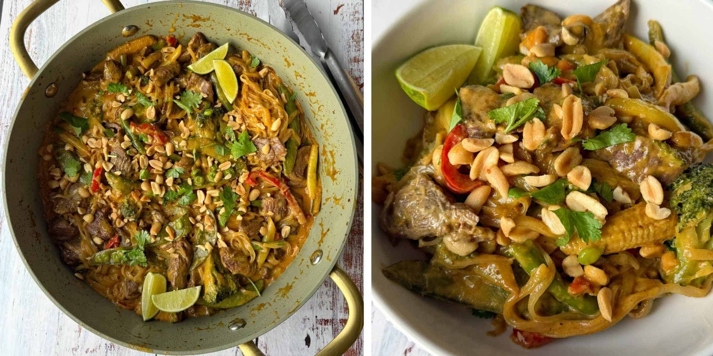 One Pot Beef Curry with Noodles - VJ Cooks